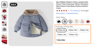 Aliexpress clothing sizes chart