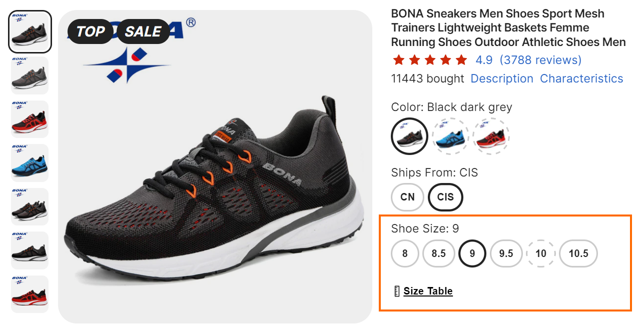 Aliexpress clothing sizes chart