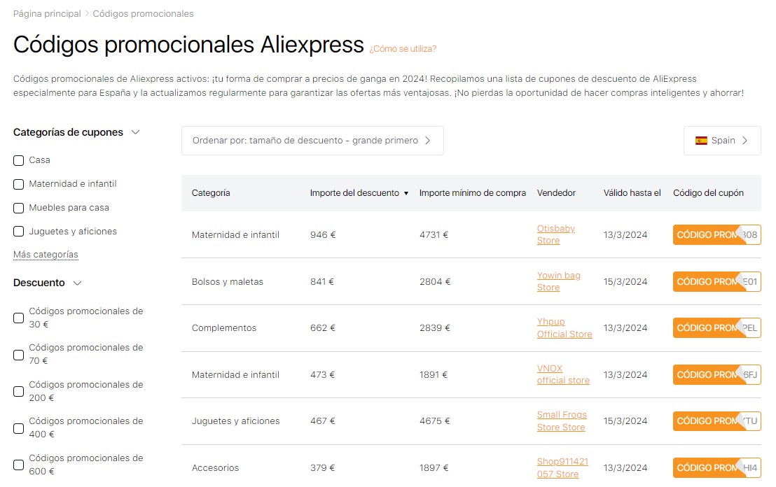 Cómo obtener código promocional de Aliexpress