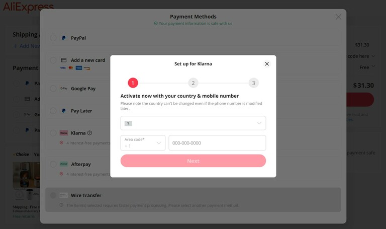 Aliexpress payment methods in 2025