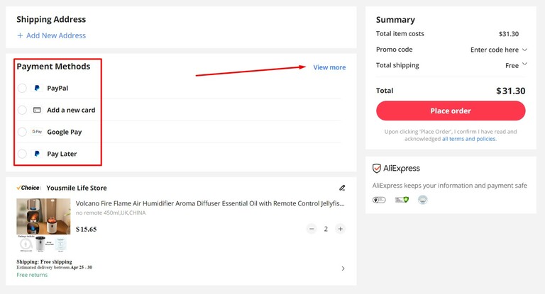 Aliexpress payment methods in 2026