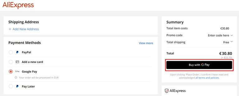 Aliexpress payment methods in 2026