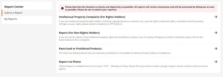 How to file a complaint on Aliexpress