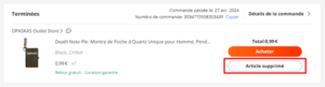 Historique des commandes sur Aliexpress - comment le consulter ou le supprimer