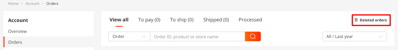 Order history on Aliexpress - how to view or delete?